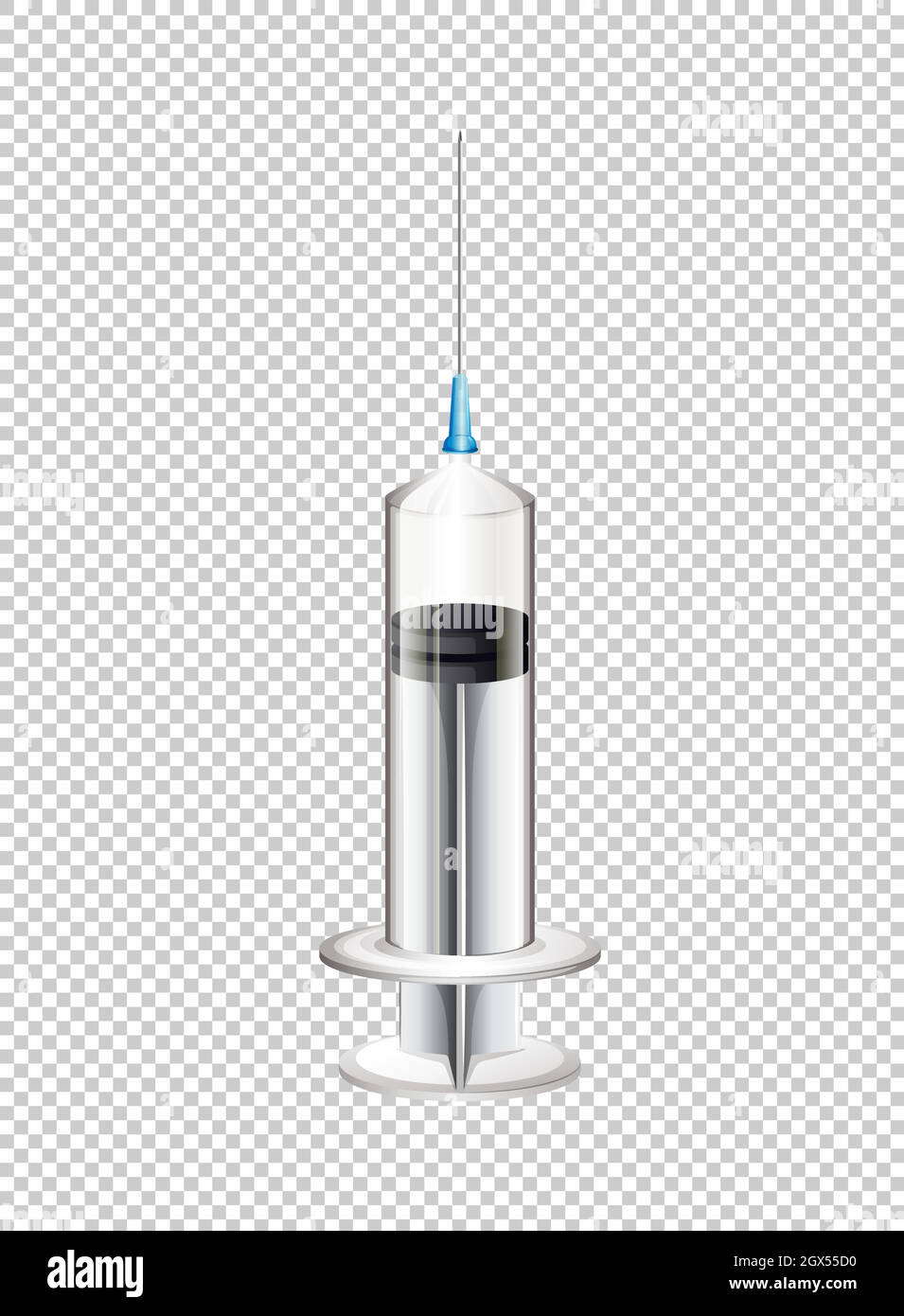 Syringe with needle on transparent background Stock Vector Image & Art ...