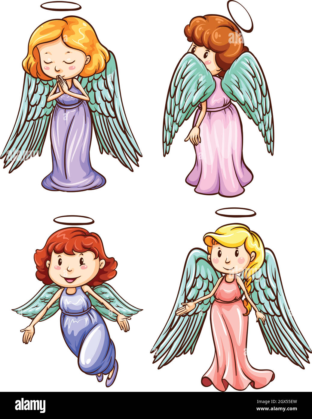 Simple sketches of angels Stock Vector Image & Art - Alamy