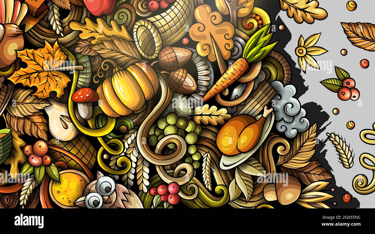 Thanksgiving day doodle illustration Stock Vector Image & Art - Alamy