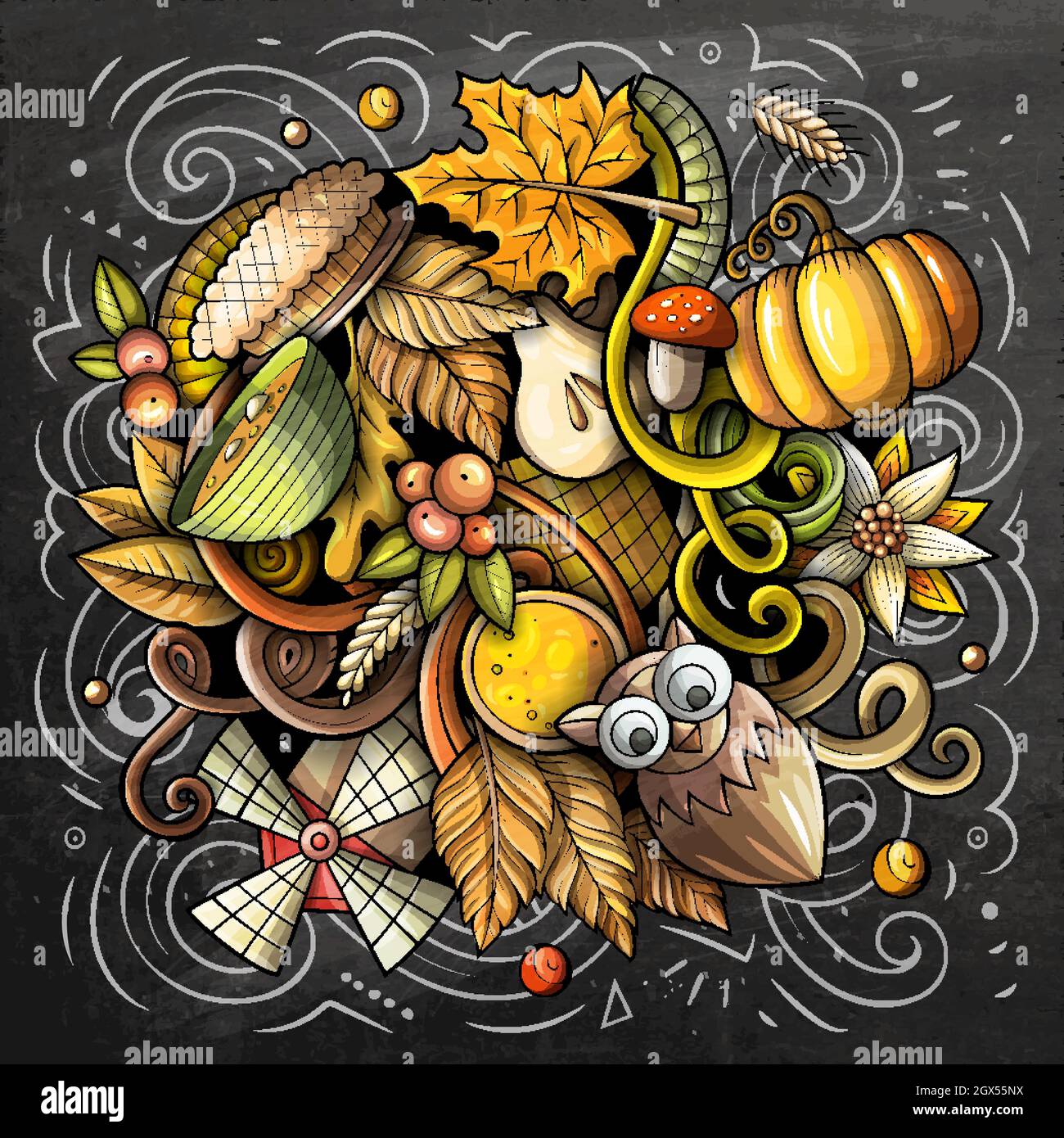 Thanksgiving hand drawn cartoon doodles illustration Stock Vector Image ...
