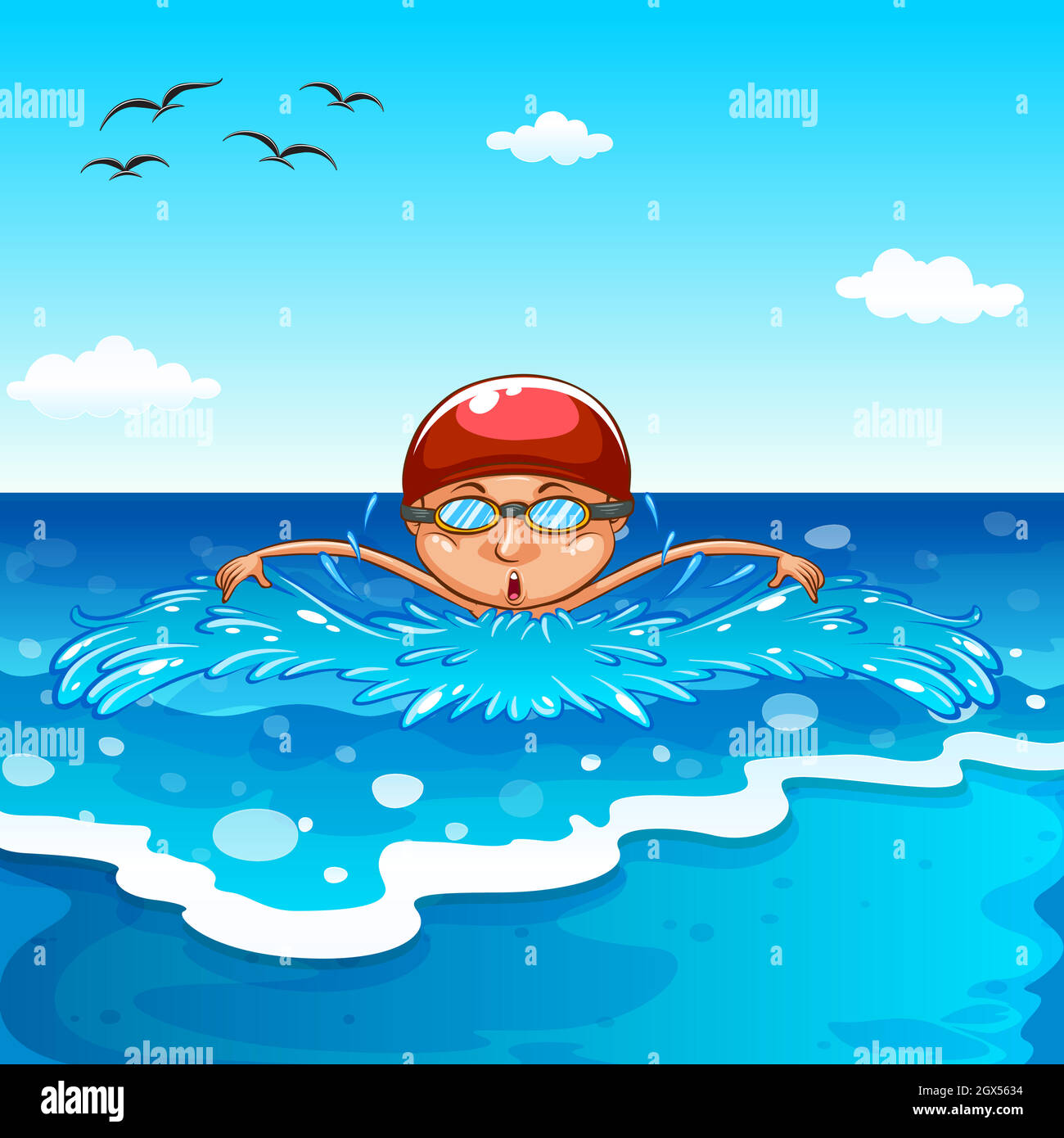 Swimming Stock Vector Images - Alamy