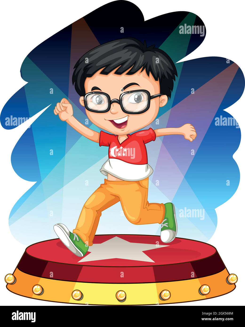 Little boy dancing on stage Stock Vector Image & Art - Alamy