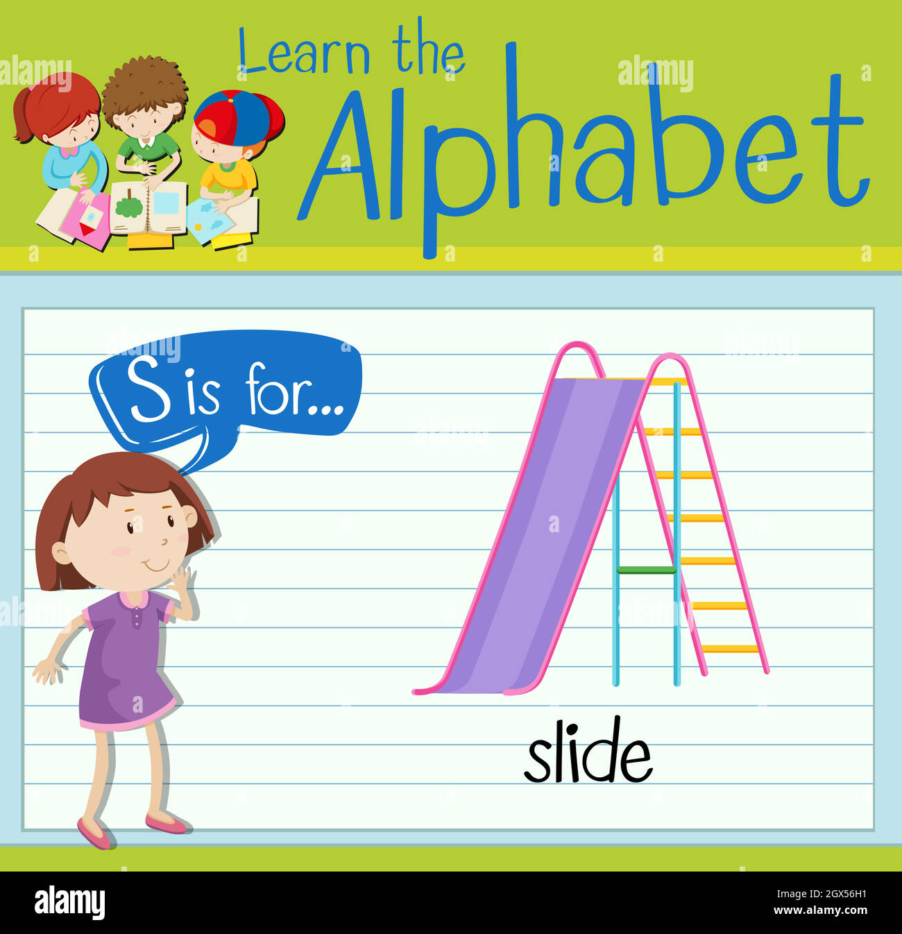 Flashcard letter S is for slide Stock Vector Image & Art - Alamy