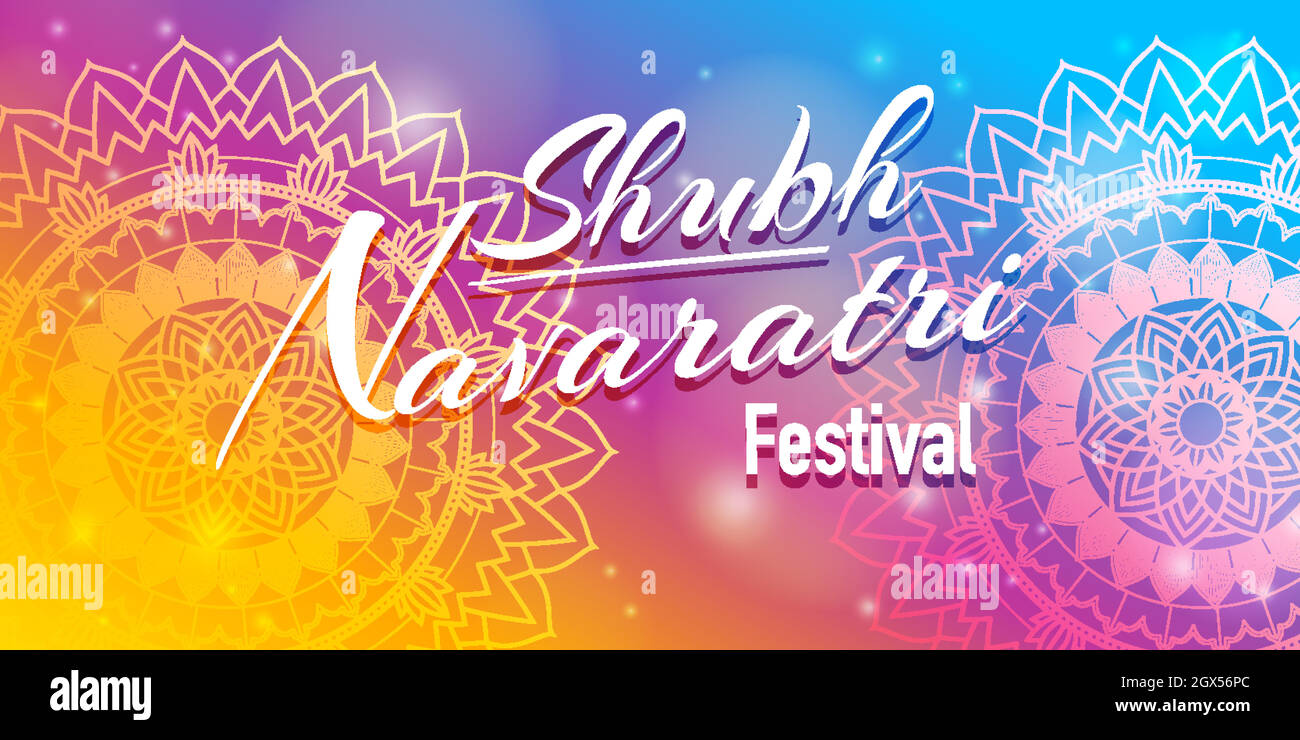 Navaratri poster design with mandala pattern Stock Vector Image & Art ...
