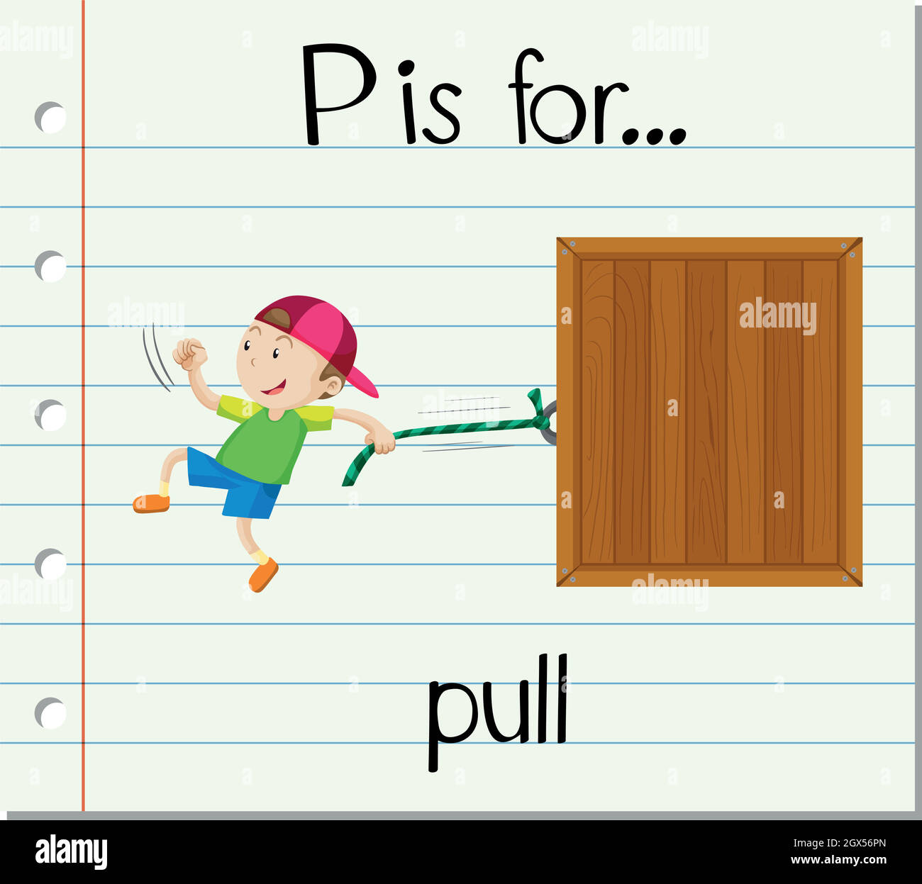 Flashcard letter P is for pull Stock Vector Image & Art - Alamy