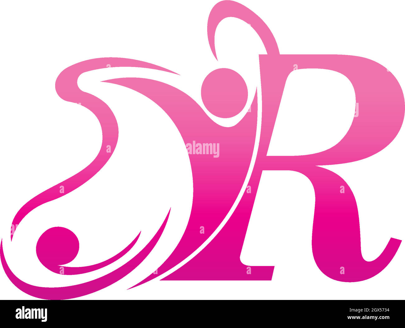 Letter R butterfly and success human icon logo design illustration ...