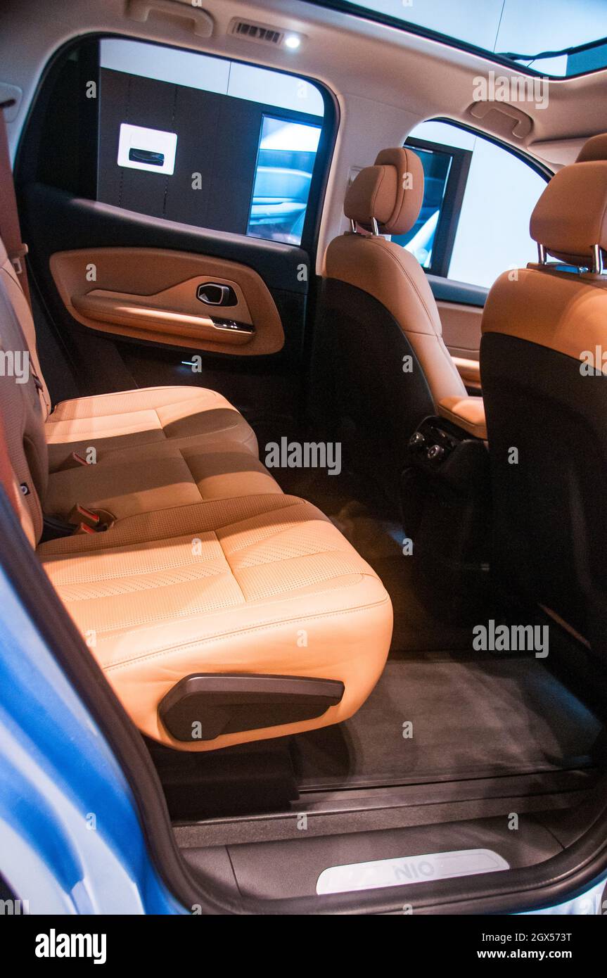 Rear seats of the Nio ES8 electric SUV Stock Photo - Alamy