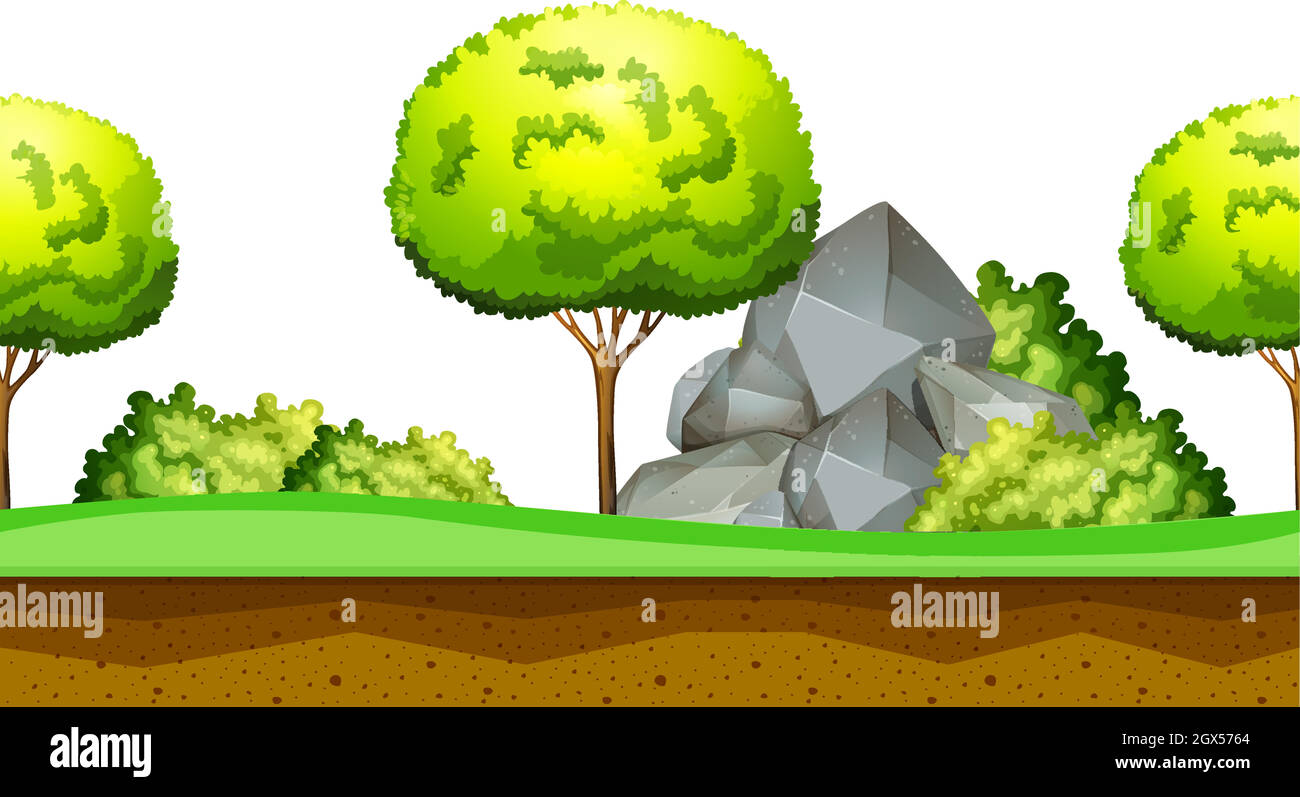 Nature scene with tree and rocks Stock Vector Image & Art - Alamy