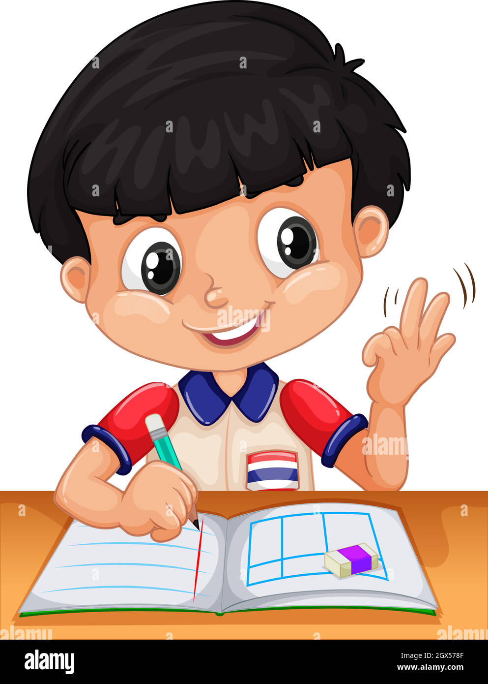 Little boy counting with fingers Stock Vector Image & Art - Alamy