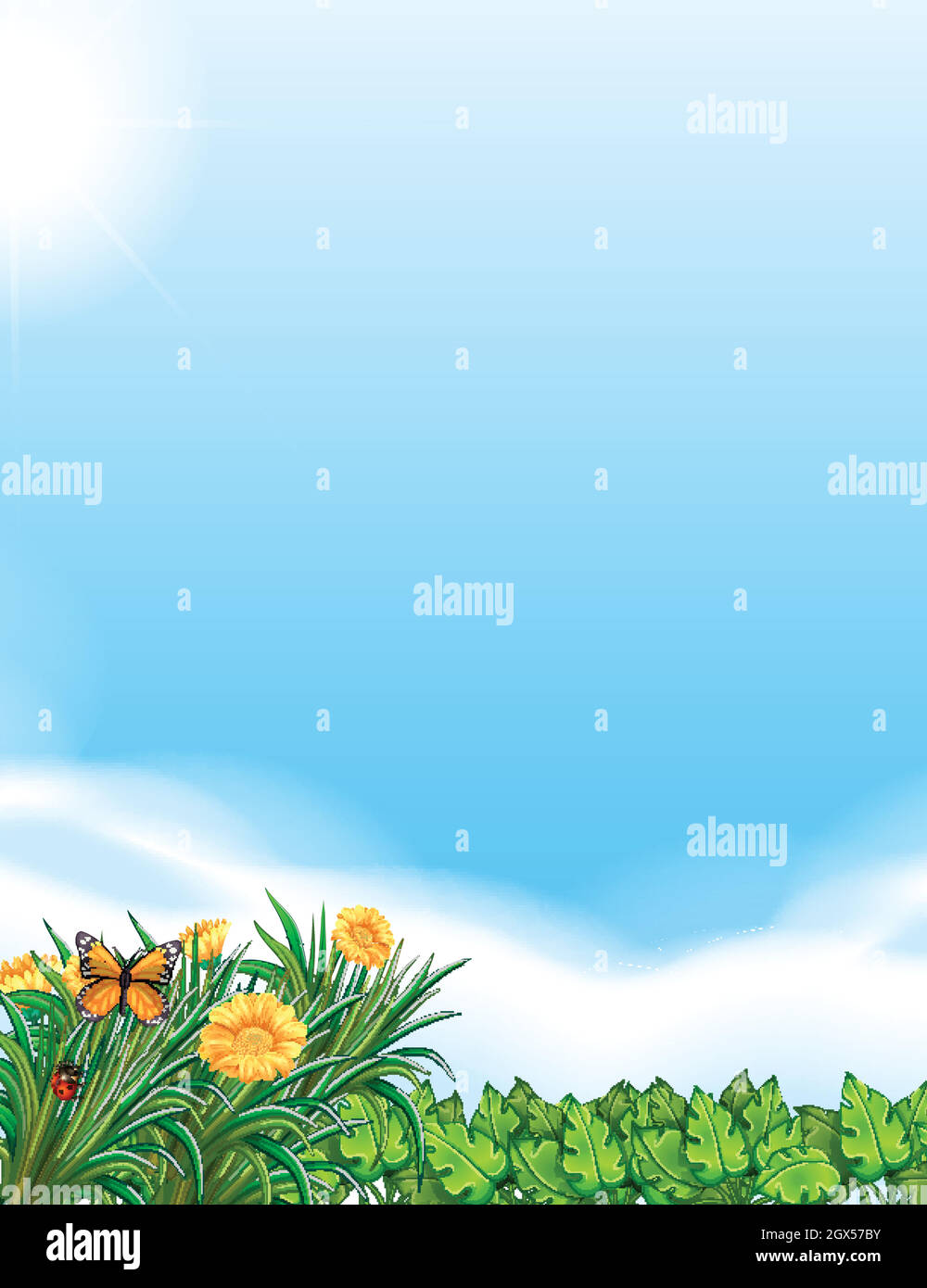 Spring nature scene blue Stock Vector Images - Alamy