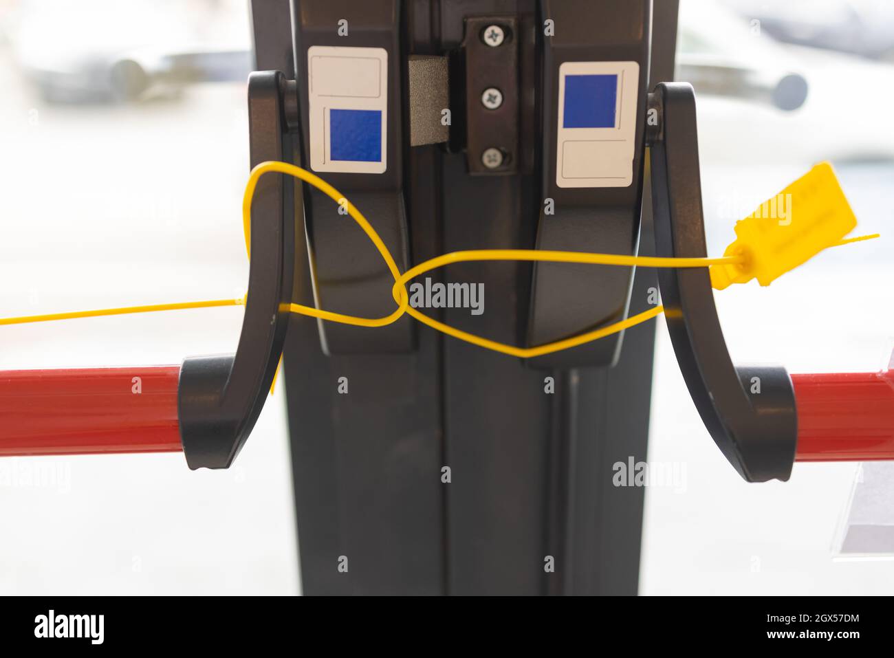 Container door truck lock with protective lead seal. Security of cargo ...