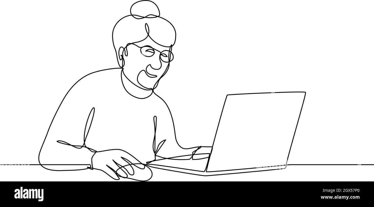 Computer elderly Stock Vector Images - Alamy