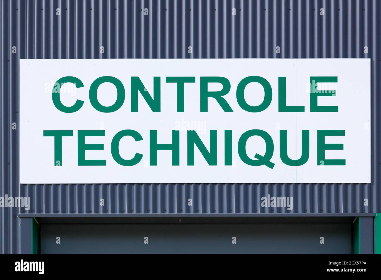 Vehicle inspection signboard in France called controle technique in ...