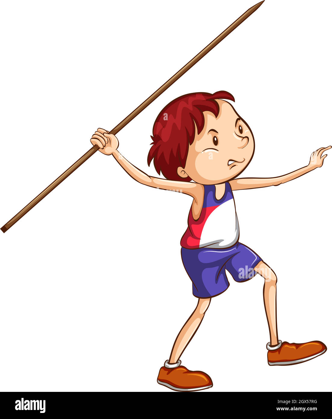 A simple sketch of a boy throwing a stick Stock Vector Image & Art - Alamy