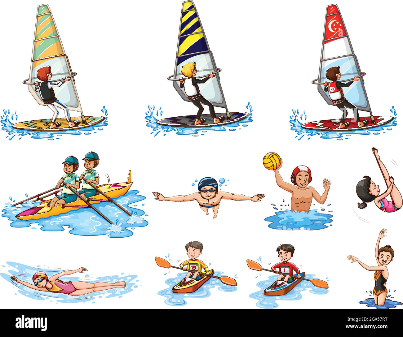 Different kinds of water sports Stock Vector Image & Art - Alamy