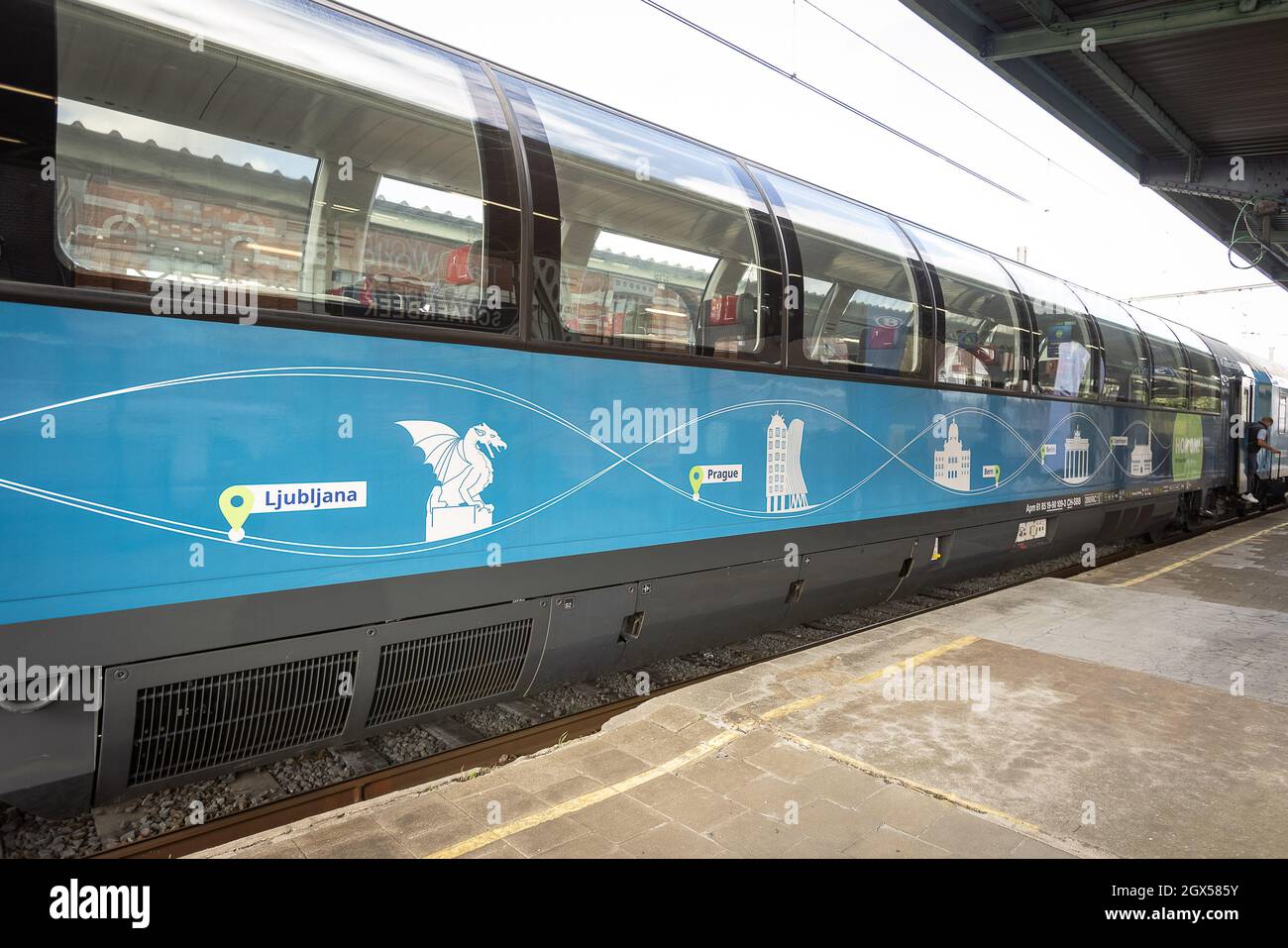 Illustration picture shows the 'Connecting Europe Express' train ...