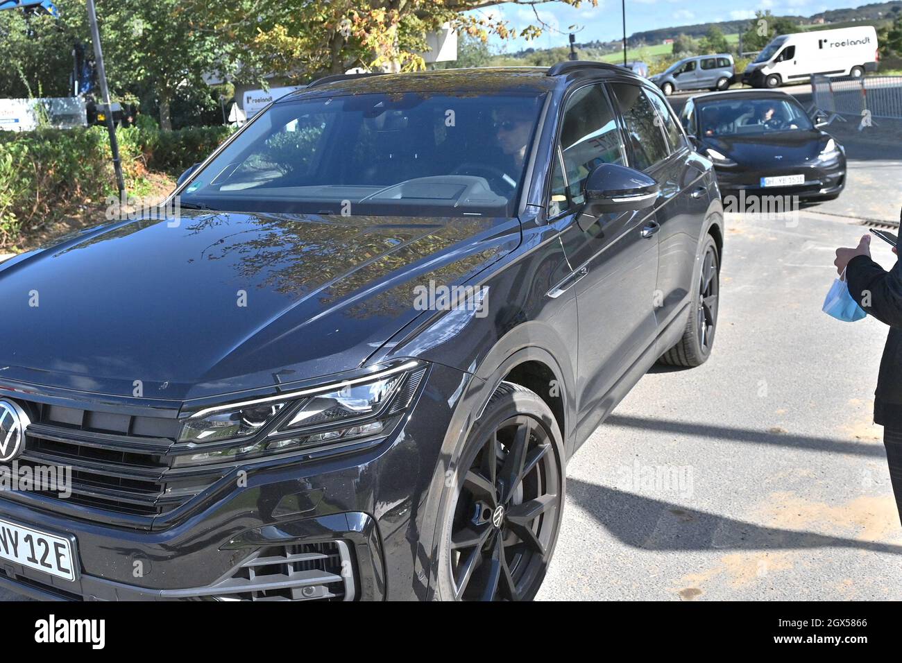 Belgium's goalkeeper Koen Casteels arrives in a VW car as the Belgian ...