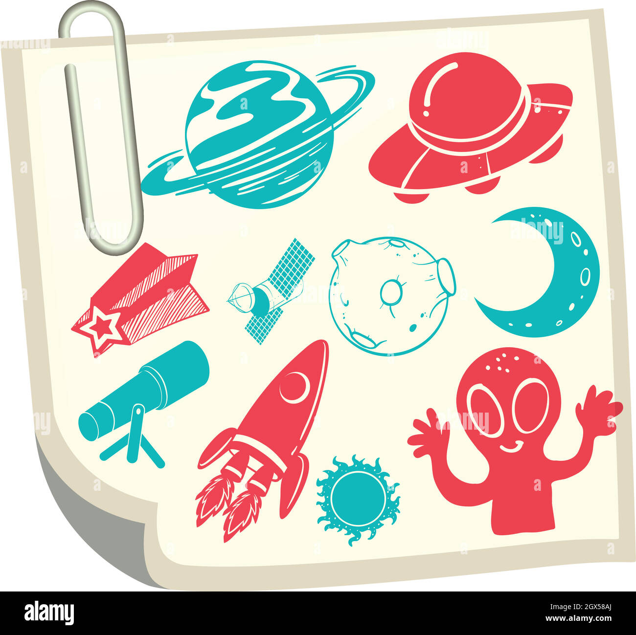 Science symbols on white paper Stock Vector Image & Art - Alamy