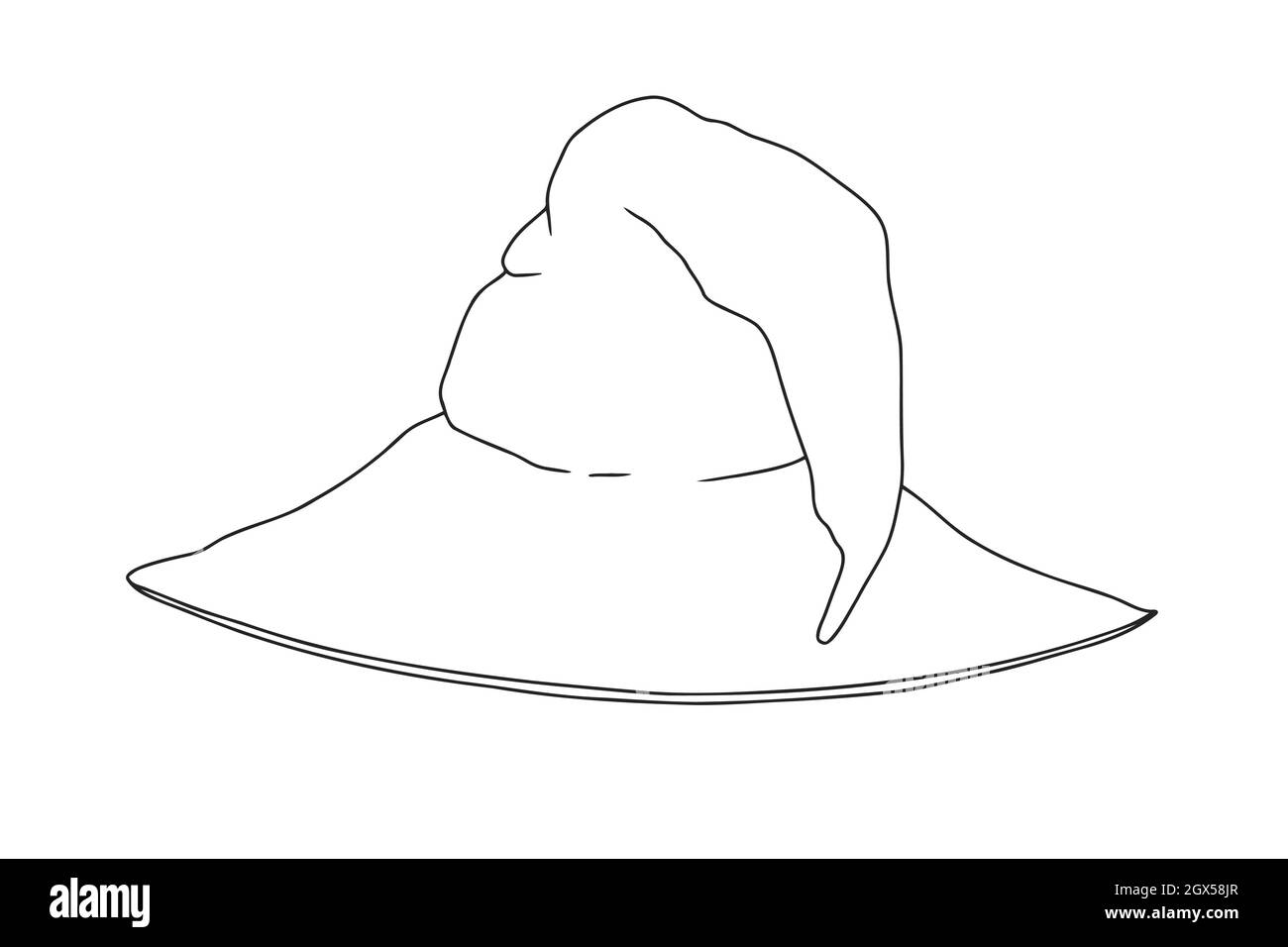 Witch hat sketch. Pointed halloween hat. Vector illustration in sketch ...