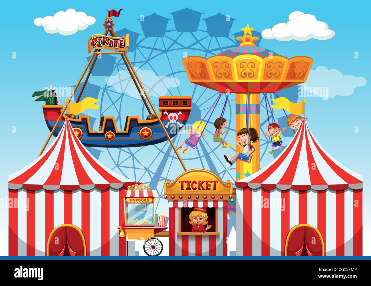 Fun fair raide background Stock Vector Image & Art - Alamy
