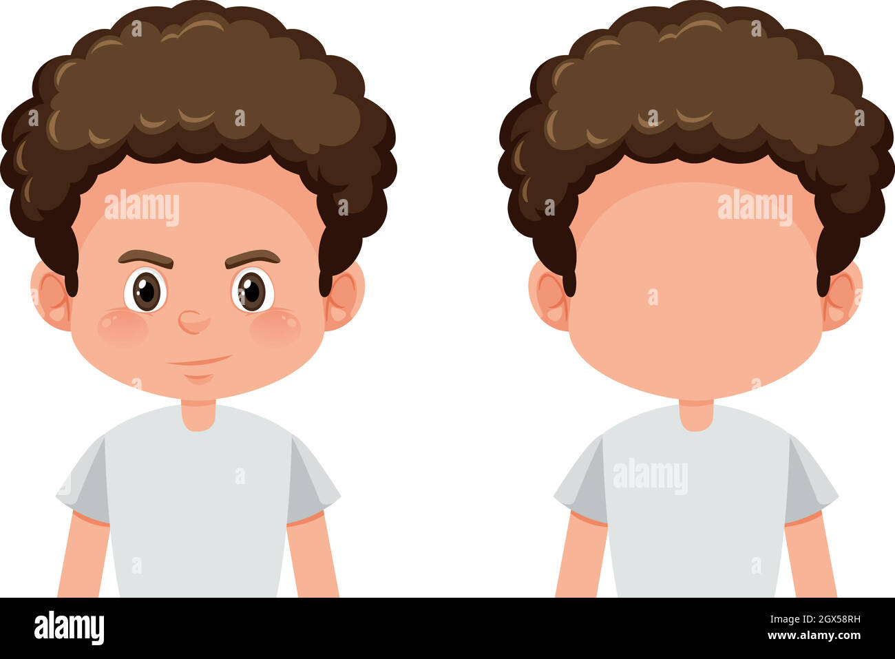 Set of curly boy character Stock Vector Image & Art - Alamy