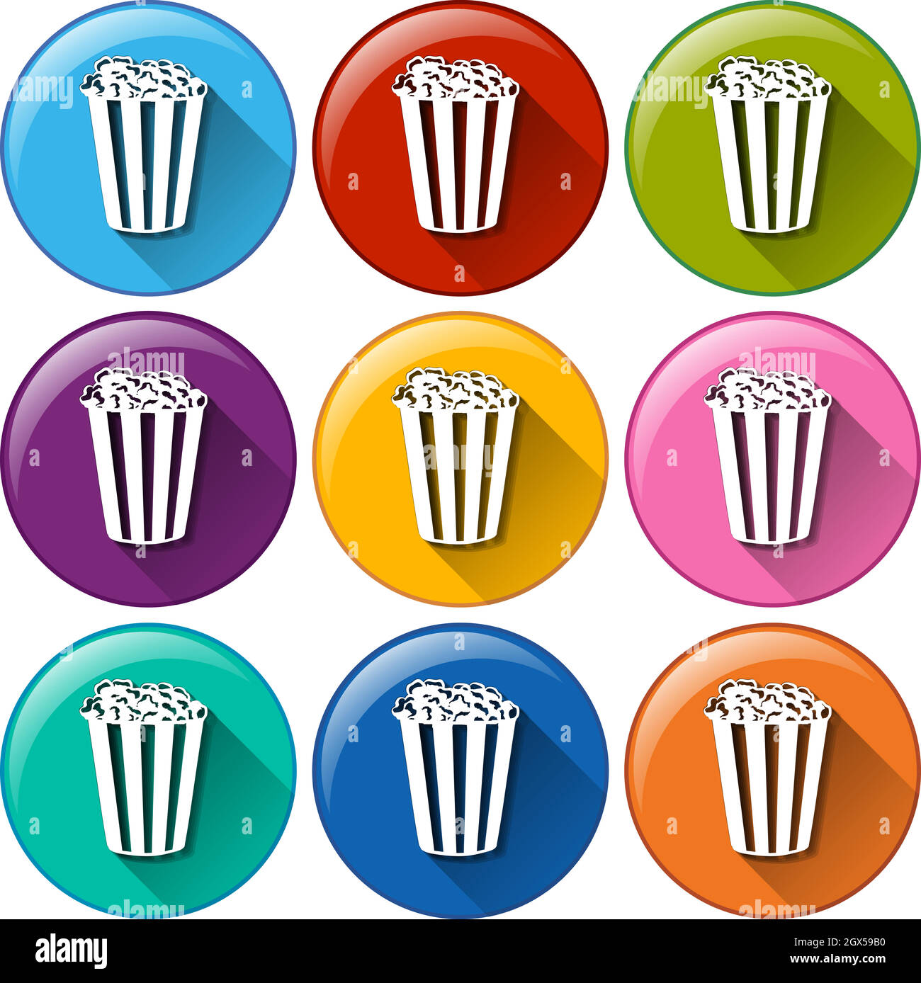 Coloured popcorn Stock Vector Images - Alamy
