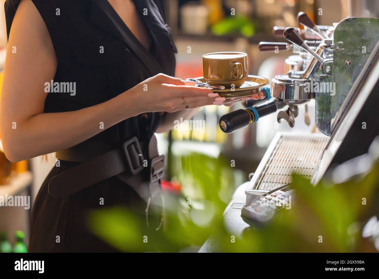 Barista Cafe Making Coffee Preparation Service Concept Stock Photo - Alamy