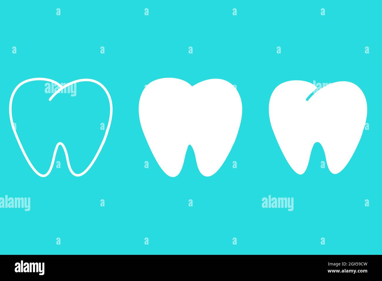 Set human tooth, dental symbol icon white tooth, vector illustration ...