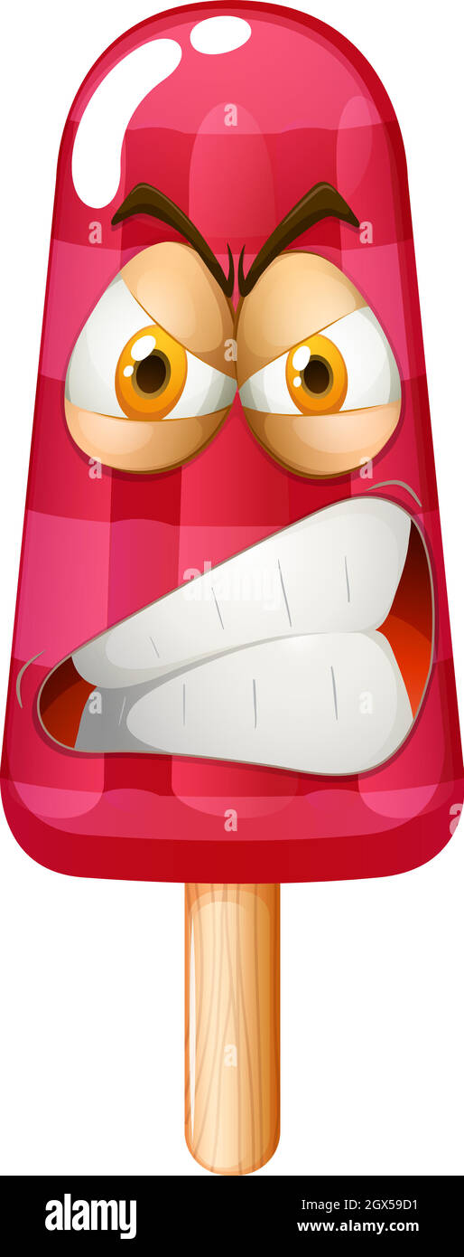 Angry looking pink ice cream Stock Vector Image & Art - Alamy