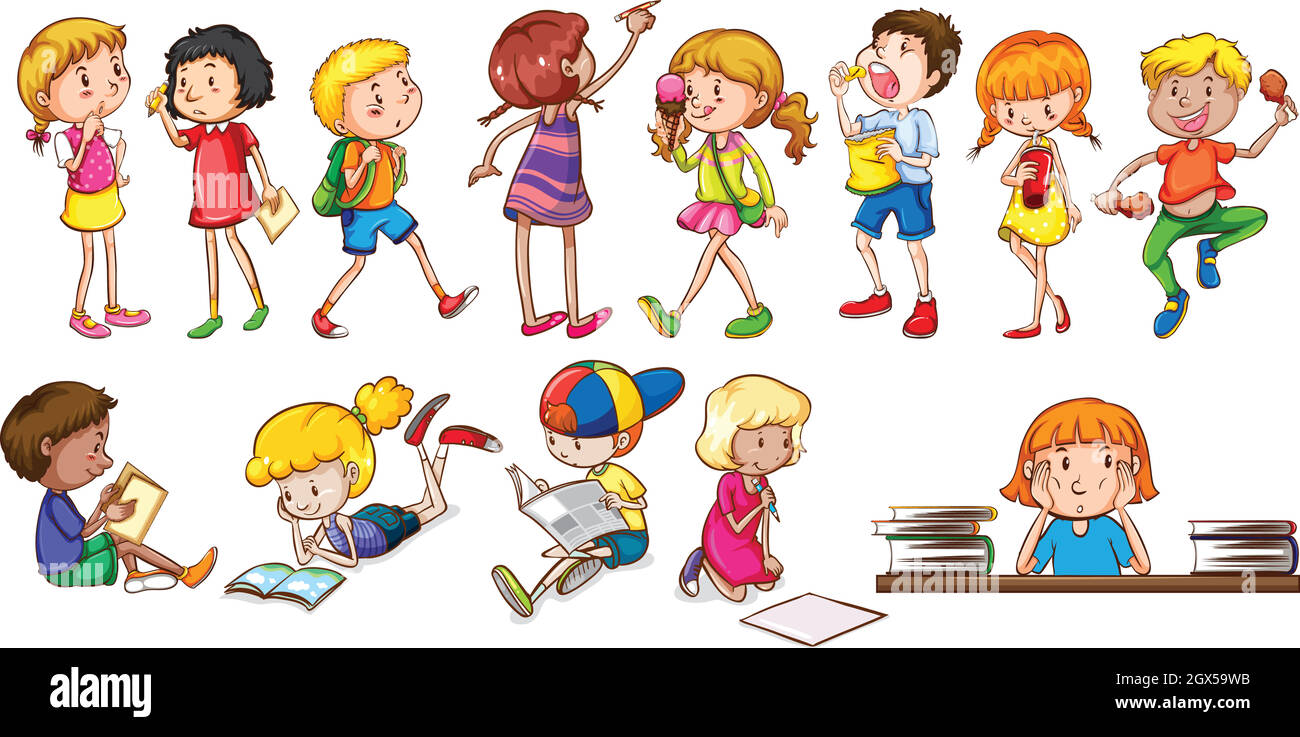 Kids engaging in different activities Stock Vector Image & Art - Alamy