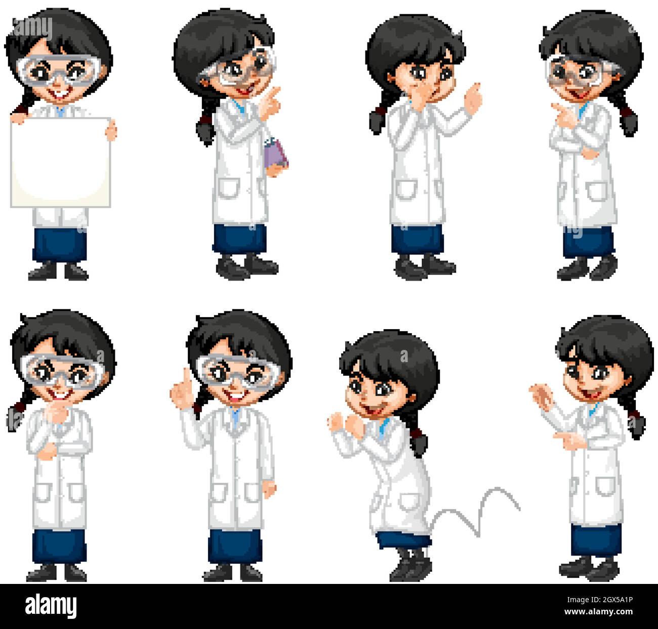 Set of science student doing different poses Stock Vector Image & Art ...