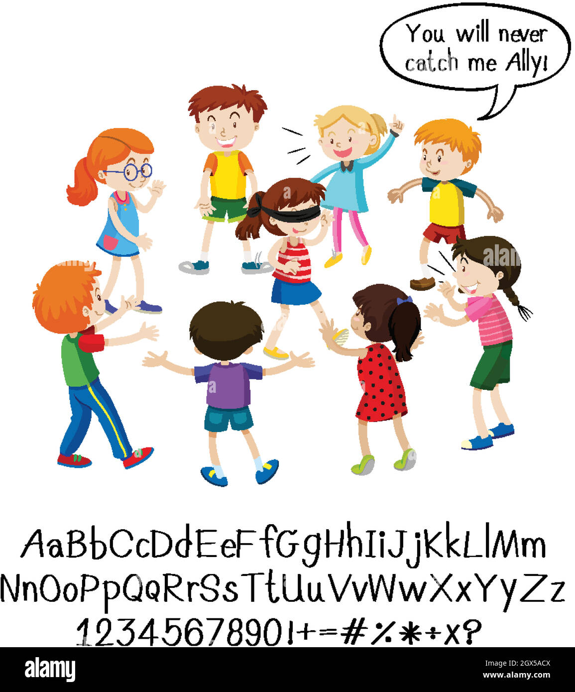 English phrase with people in actions on white background Stock Vector ...
