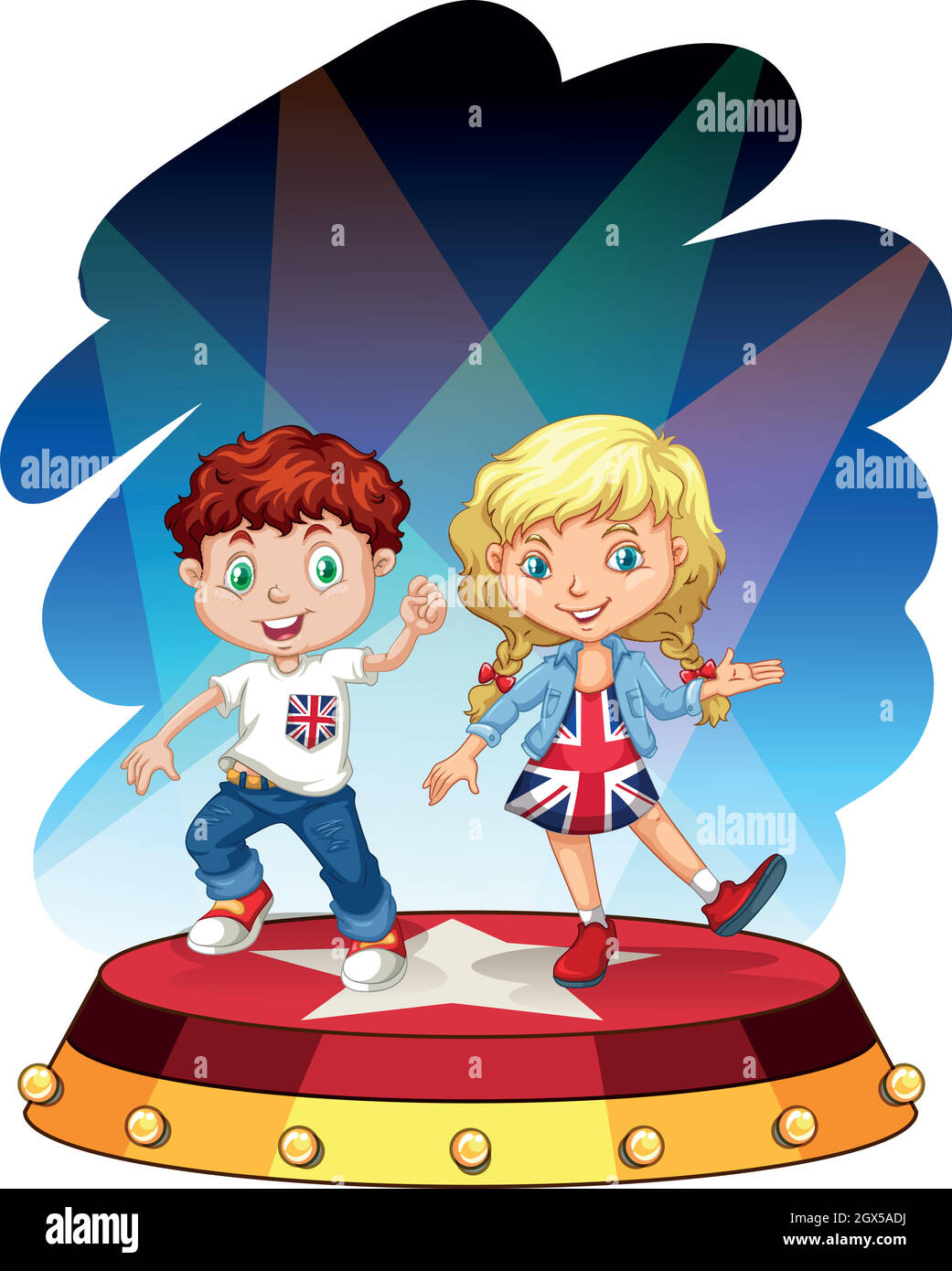 Boy and girl dancing on stage Stock Vector Image & Art - Alamy