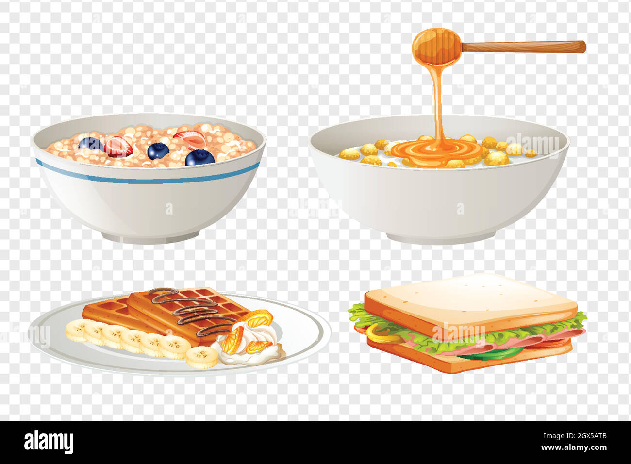 Honey illustration breakfast Stock Vector Images - Alamy