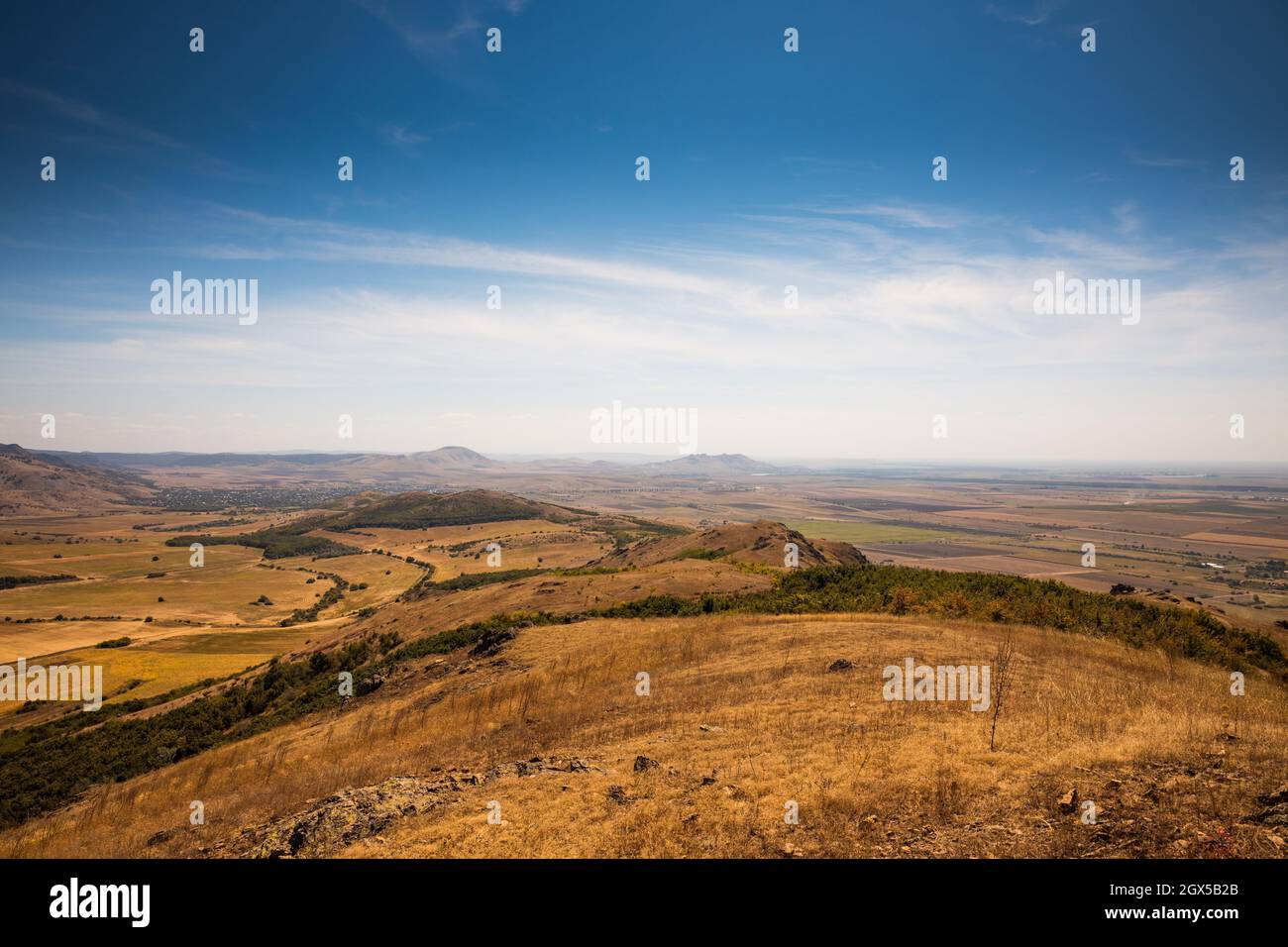 Panoramic View over the Landscape in Macin Mountains, Tulcea, Romania ...