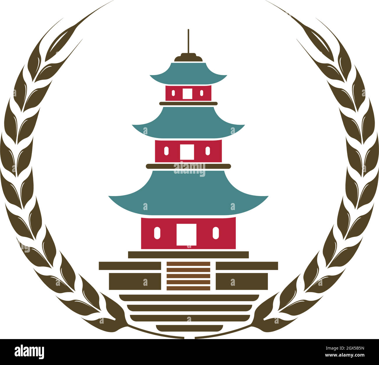 Asia pagoda tower architecture Stock Vector Images - Alamy