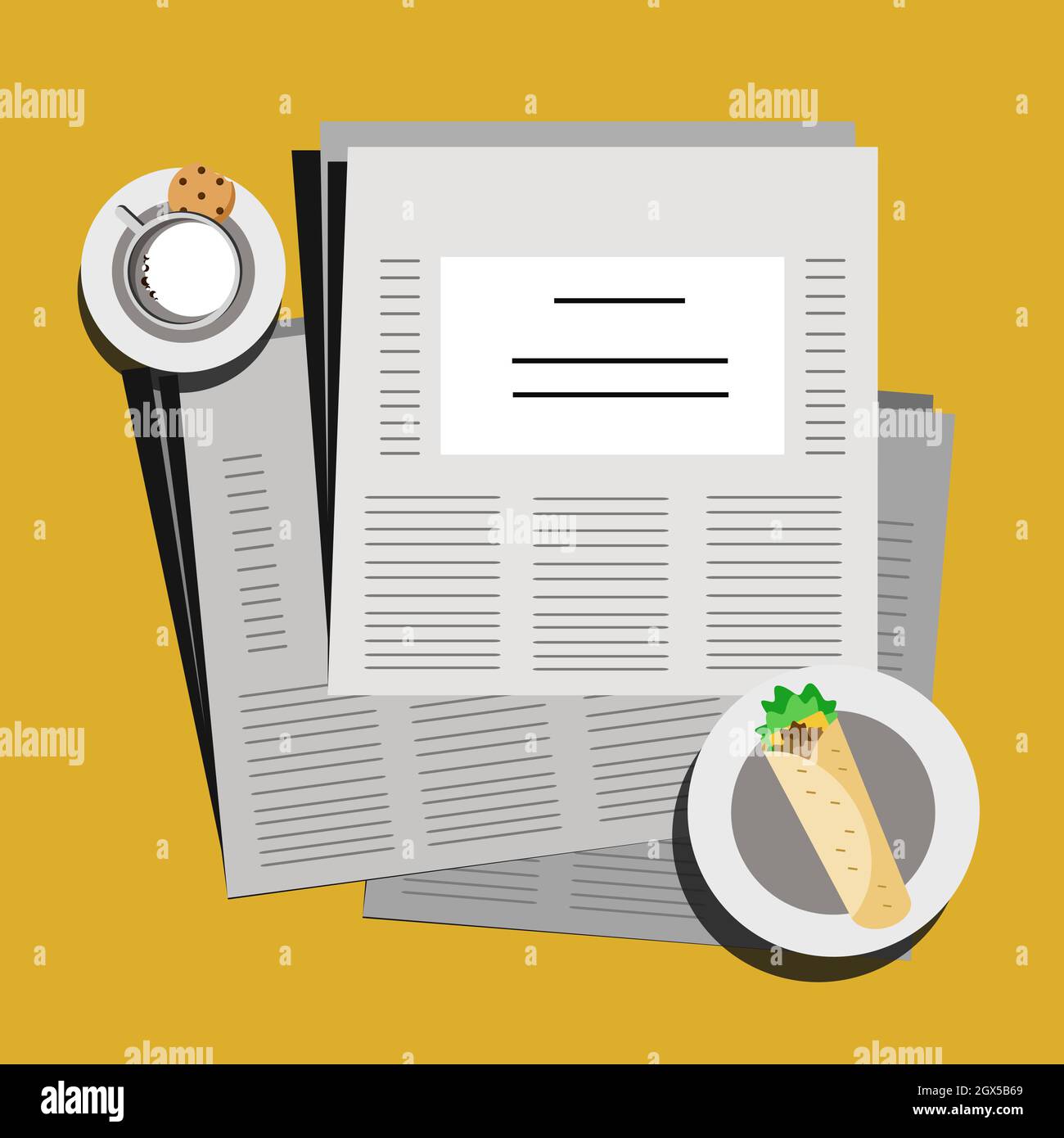 Cafe newspaper Stock Vector Images - Alamy