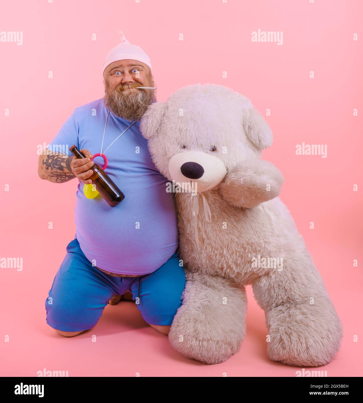 Fat man beer hi-res stock photography and images - Alamy