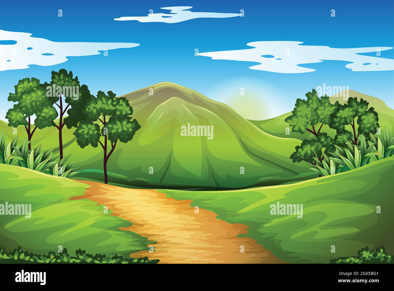 Hills green plants Stock Vector Images - Alamy