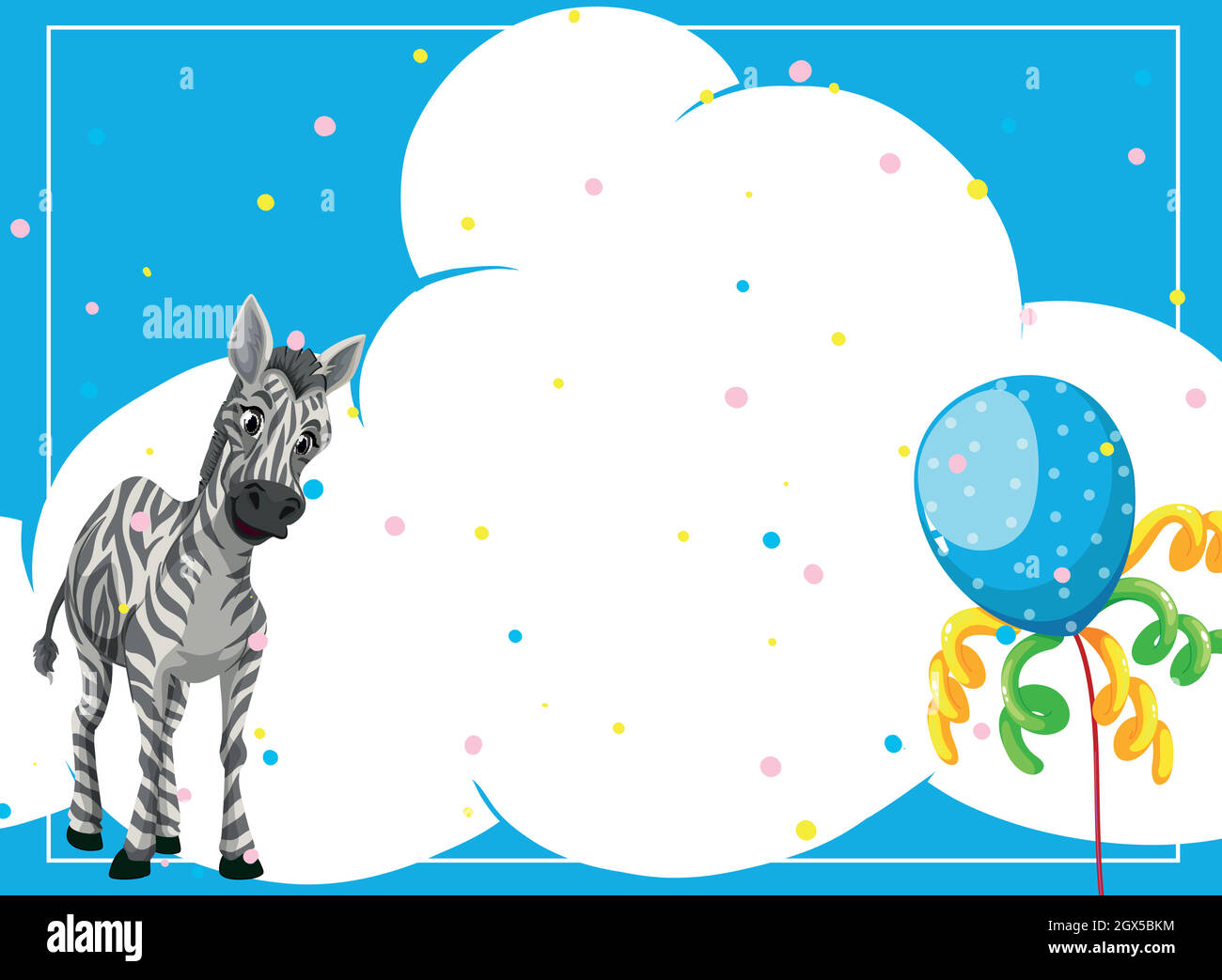 Zebra in a party frame template Stock Vector Image & Art - Alamy