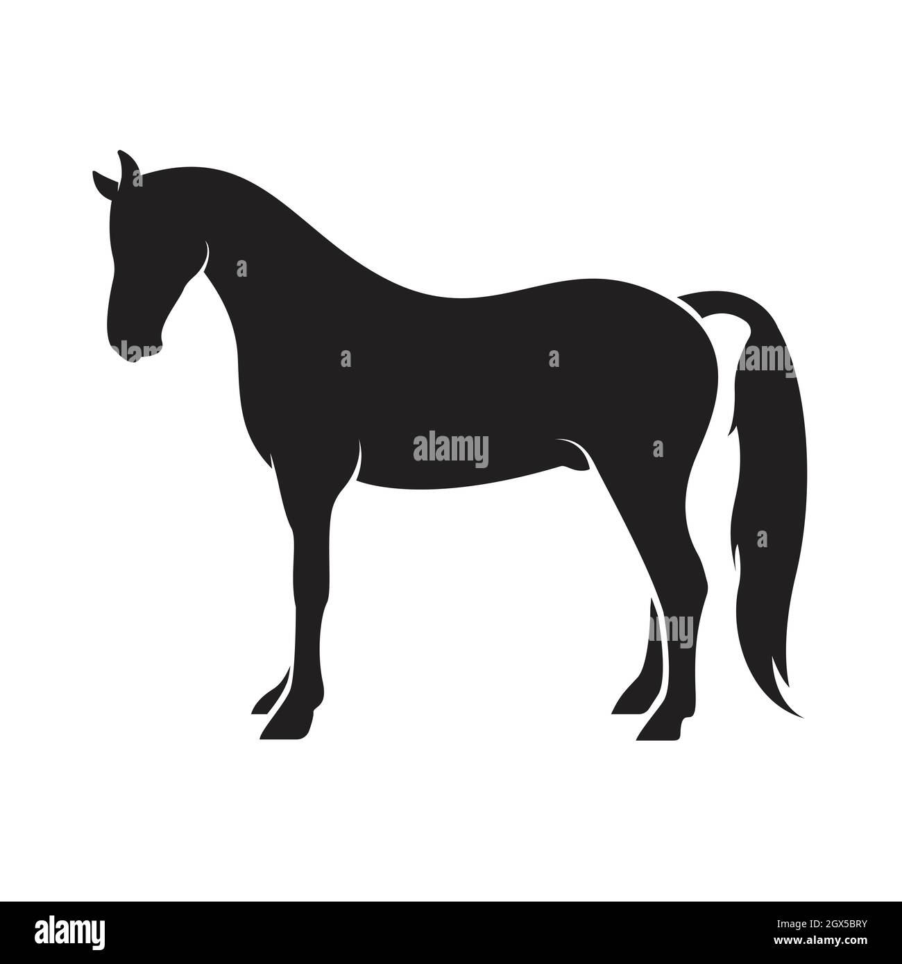 Vector of a horse isolated on white background. Easy editable layered ...