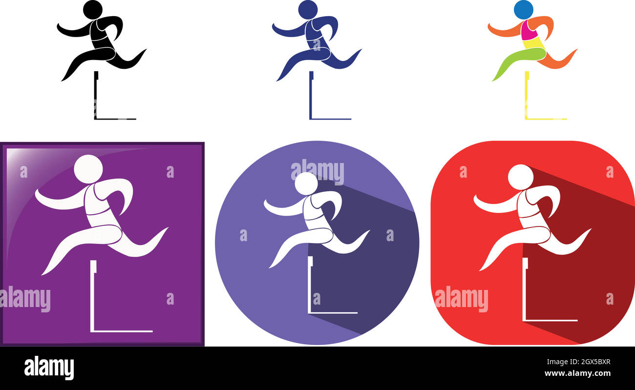 Jumping hurdle icon hi-res stock photography and images - Alamy