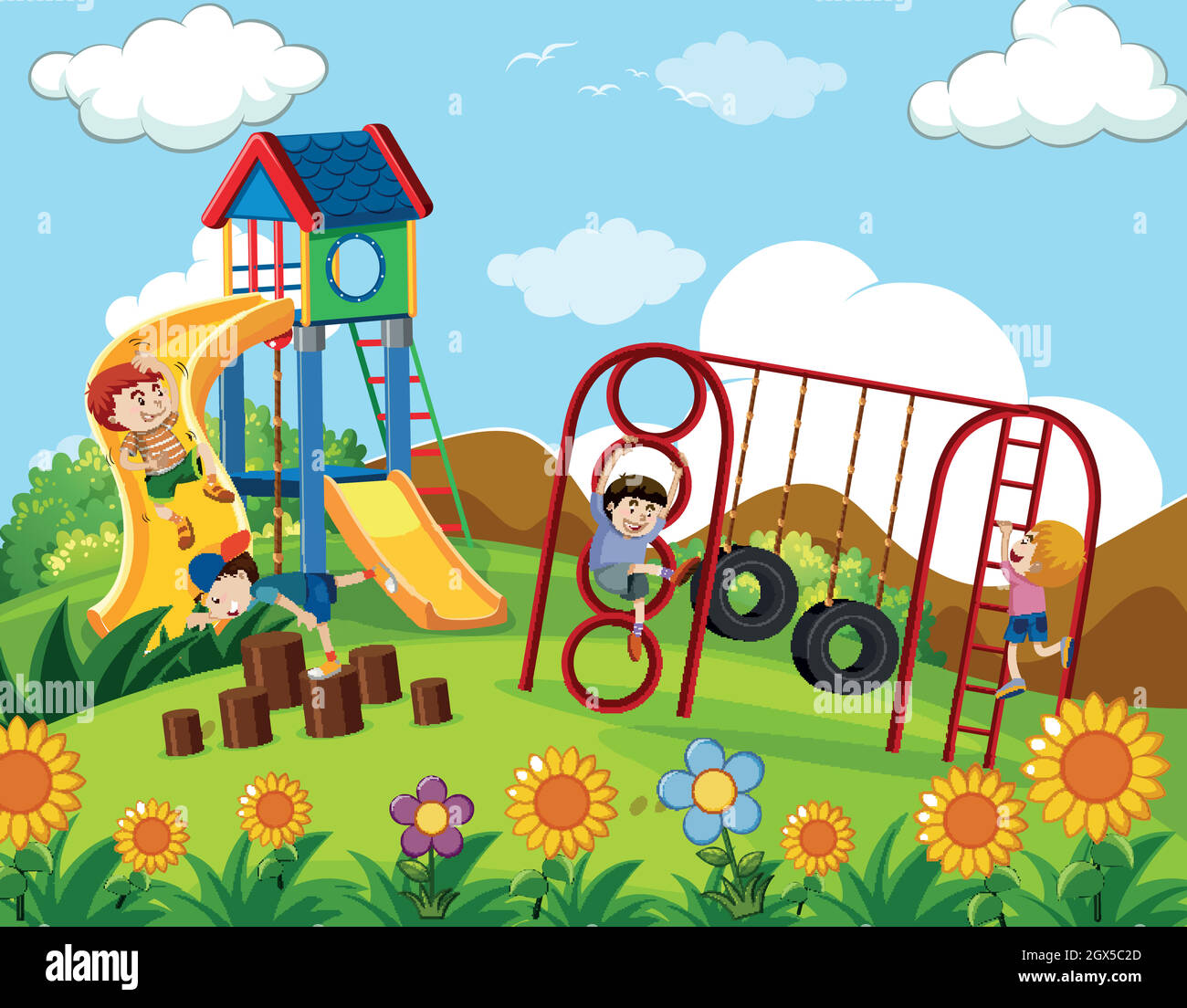 Playground grass Stock Vector Images - Alamy