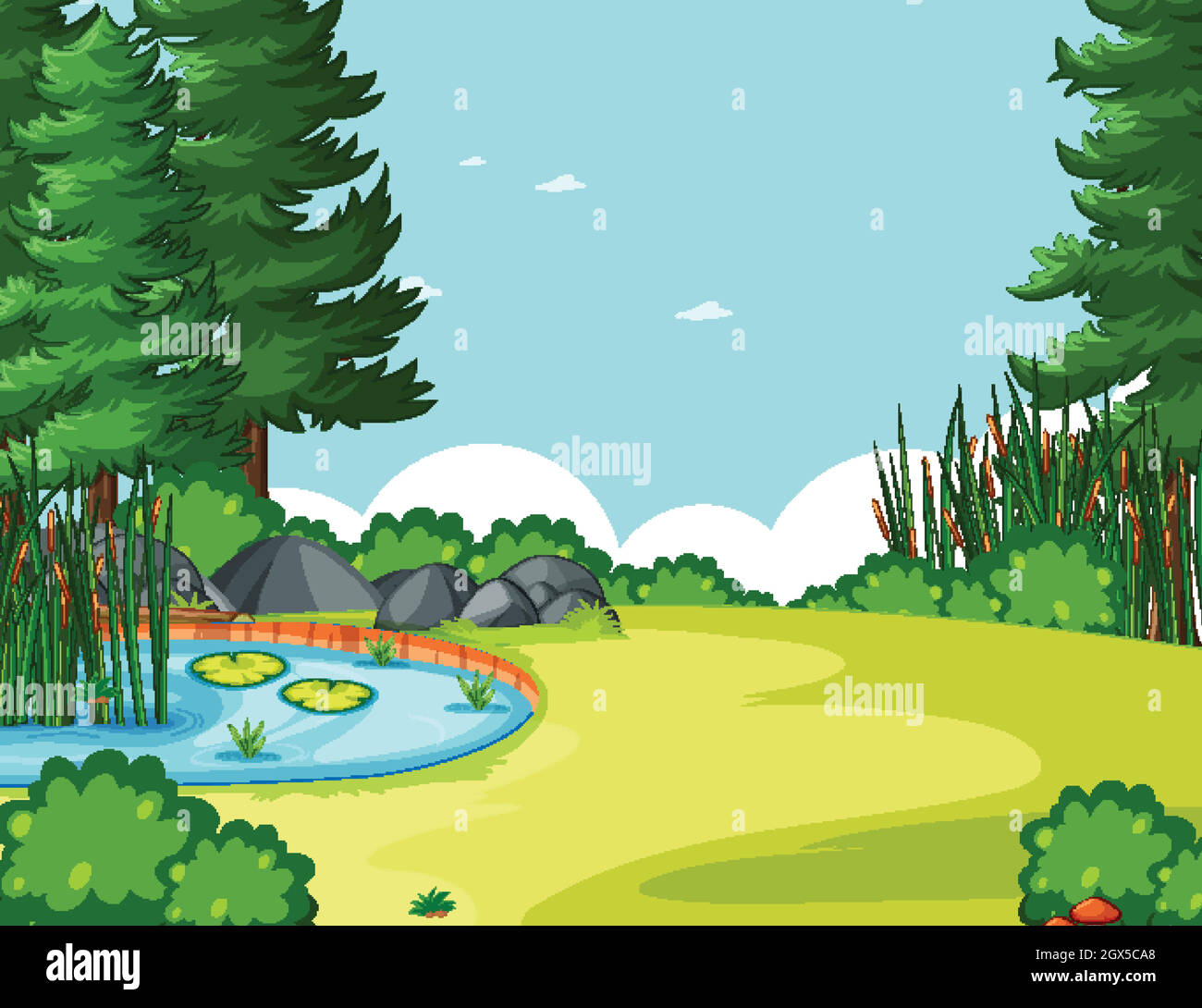 Blank sky in nature park scene with tree Stock Vector Image & Art - Alamy