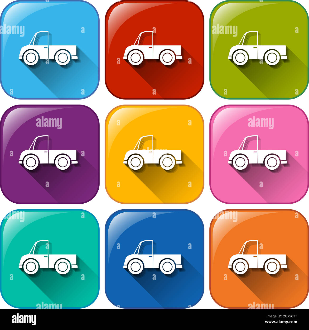 Rounded buttons with cars Stock Vector Image & Art - Alamy