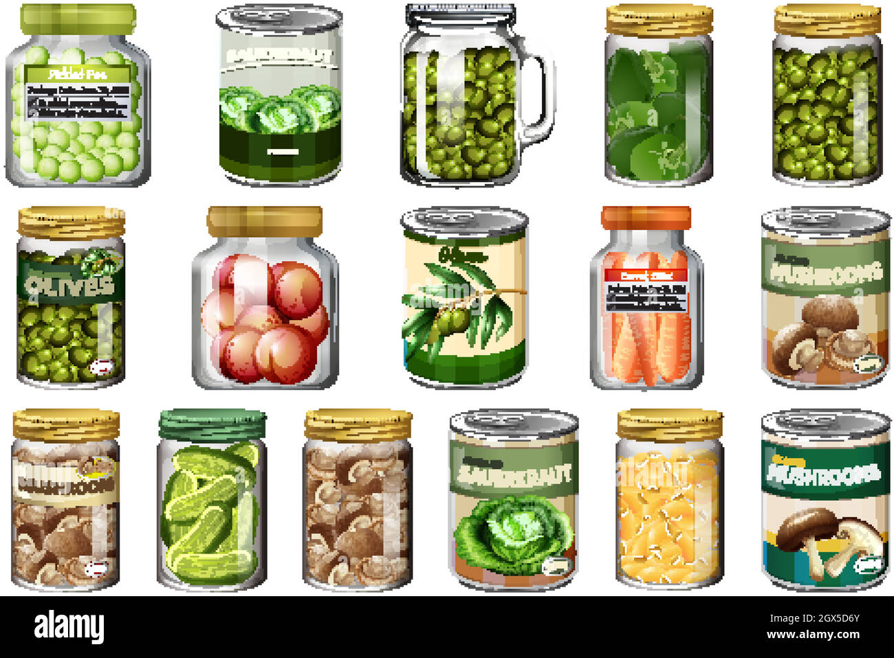 Food storage jars Stock Vector Images - Alamy