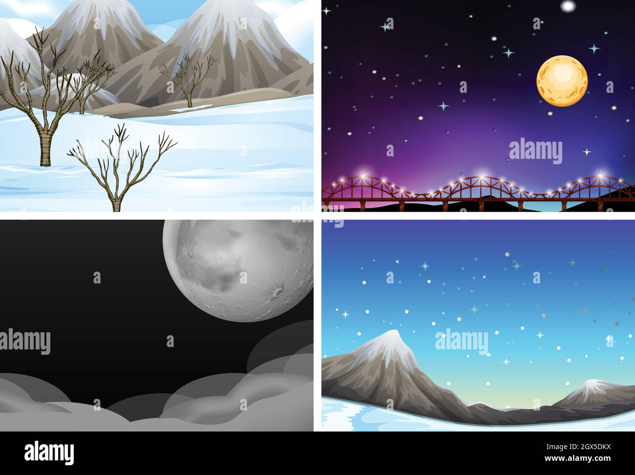 Set of nature landscape Stock Vector Image & Art - Alamy