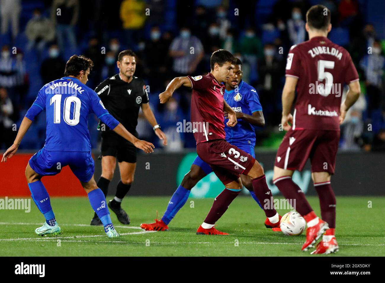 during the Liga match between Getafe CF and Real Sociedad CF at Estadio ...