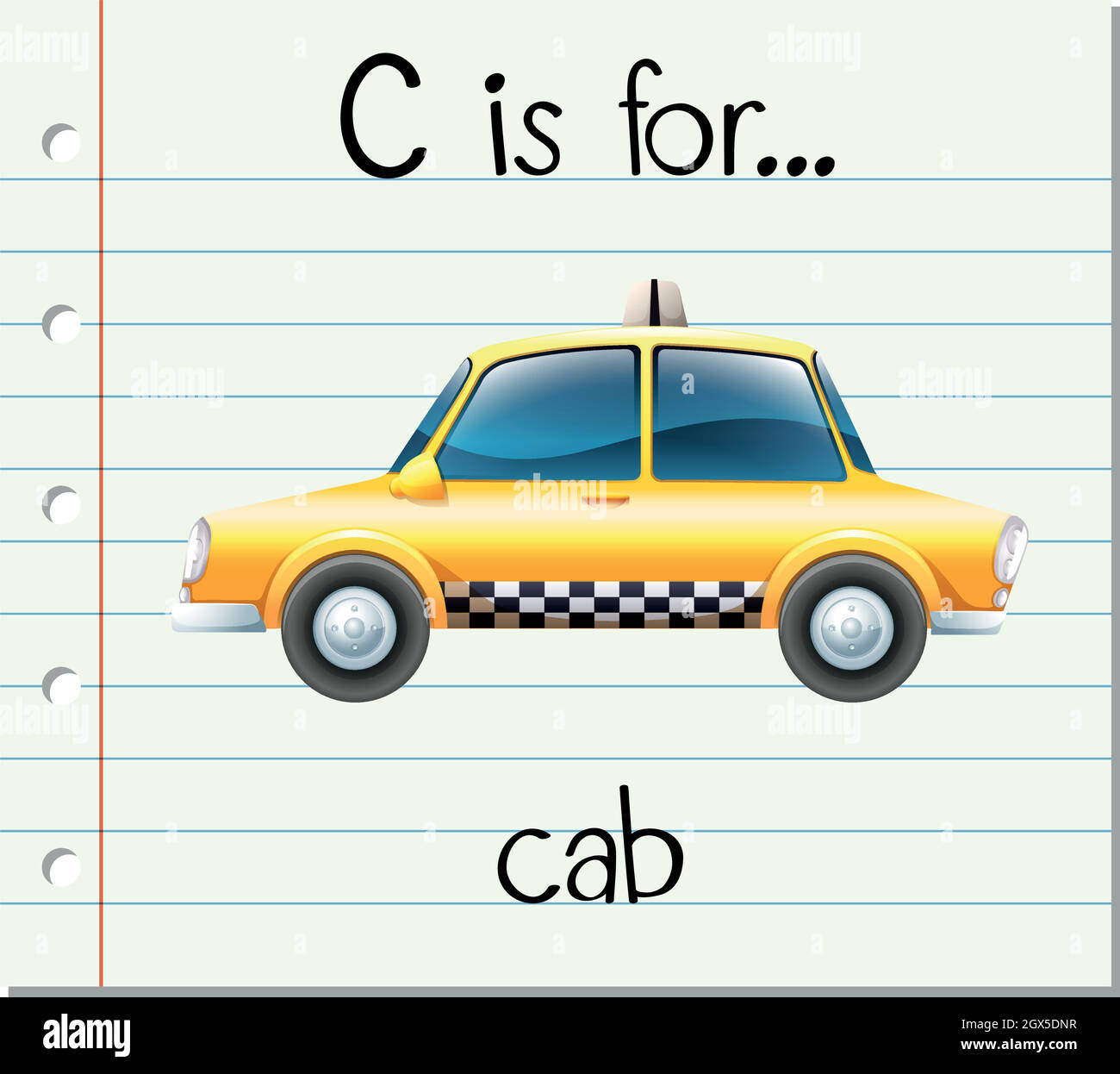 Flashcard letter C is for cab Stock Vector Image & Art - Alamy
