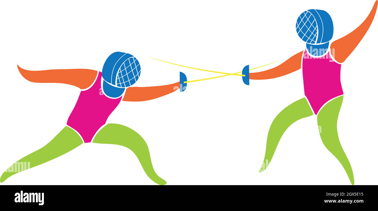 Fencing icon in colors Stock Vector Image & Art - Alamy